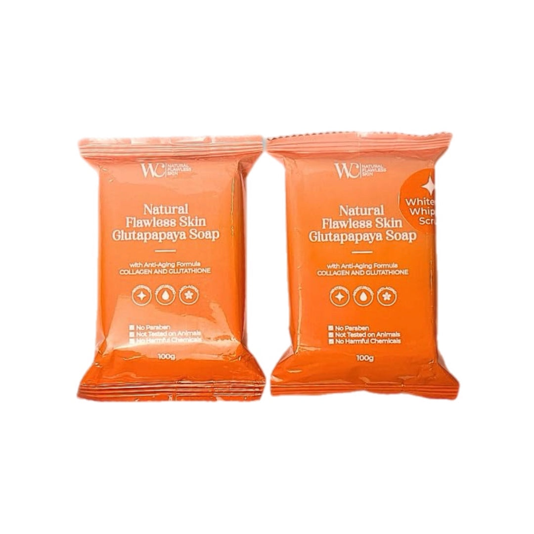 WC Natural Flawless Skin Glutapapaya Two Soaps (Anti-aging Bar Soap an ...