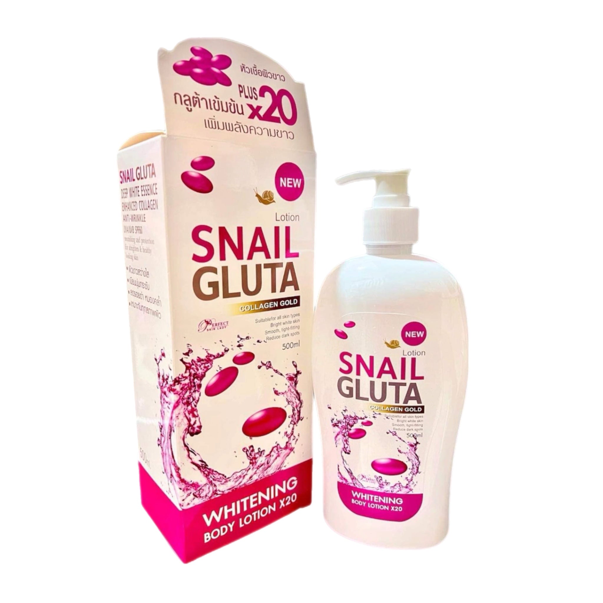 Snail Gluta Collagen Gold Lotion x20 Whitening 500ml – Colabella